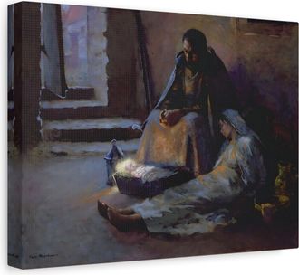 Generic Julius Garibaldi Gari Melchers Nativity - Canvas Wall Art Reproduction 12x9inch 30x23cm (Horizontal) / 1.25inch 3.175cm