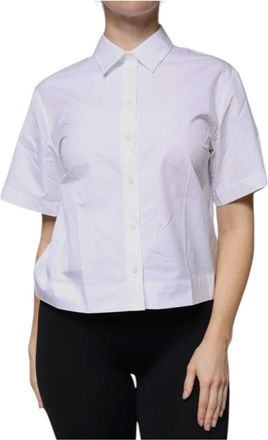 Dolce & Gabbana Femme, Blouses et Chemises, Blanc, Taille: 34 FR Polo Blanc avec D&eacute;tails du Logo