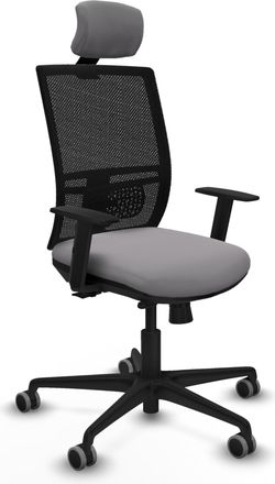 Piqueras y Crespo B&uuml;rostuhl mit 1D-Armen, h&ouml;henverstellbare Lendenwirbelst&uuml;tze und h&ouml;henverstellbares Kopfteil, ausgestattet mit Syncro/Traslack und Schneideschaum, Sch