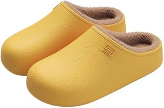 Generic Pantoufles imperm&eacute;ables doubl&eacute;es en polaire chaude pour lhiver int&eacute;rieur ou ext&eacute;rieur, jaune, 42 1/3 EU