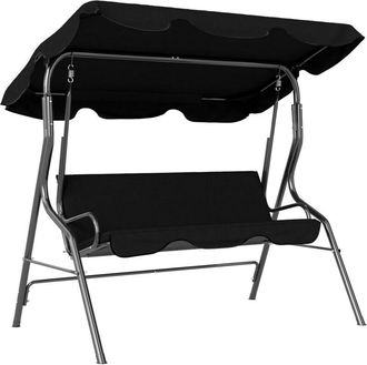 OUTSUNNY Balancelle de jardin 3 places coussins assise dossier noir