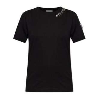 Moncler T-Shirt mit besticktem Logo - - Tops - Damen - Schwarzk - S