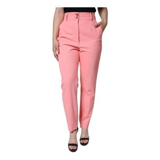 Dolce & Gabbana Rose Pink High Waist Tapered Pants - - Trousers - Damen - Rosa - L