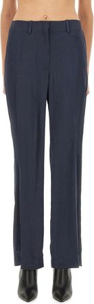 Theory Satin Recycled Polyester Trousers - Blue