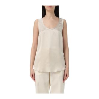 Brunello Cucinelli Braunes Seiden Cami Top Elegantes Design - - Tops - Damen - Beige - XS