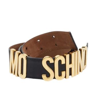 Moschino Femme, Pre-owned, Noir, Taille: ONE Size Belt in Leather with Logo