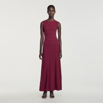Sandro Robe longue en maille pointelle
