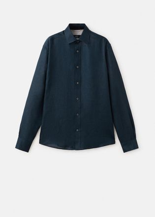 Mango Chemise regular fit 100 % lin bleu nuit - Homme - XXL - MANGO MAN