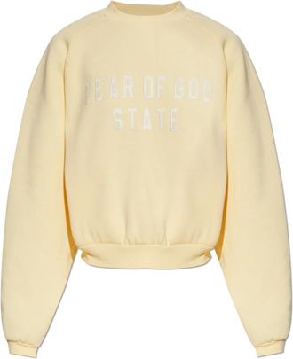 Fear of God Femme, Sweatshirts et sweats à capuche, Jaune, Taille: 40 FR SweaT-shirt avec logo brodé