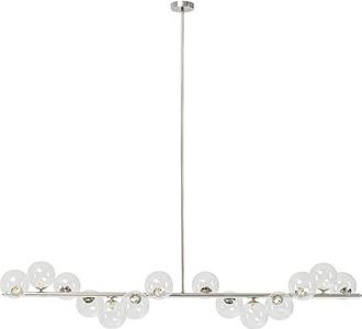 Kare Design Design H&auml;ngeleuchte Scala Balls, Chrom, XL, H&auml;ngelampe, Deckenleuchte, Stahl Stange, Glas Schirme, handgearbeitet, h&ouml;henverstellbar, keine Leuchtmitte