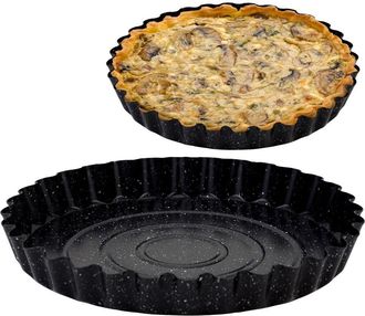 Nava Kuchenform Backform f&uuml;r Tarten Quiches NATURE mit Granitbeschichtung 28 cm