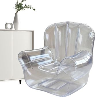 Generico Aufblasbarer Sofastuhl f&uuml;r das Schlafzimmer: verdicktes Campingsofa, transparenter Outdoor-Sitz, tragbare Liege | Langlebige aufblasbare M&ouml;bel f&uuml;r den
