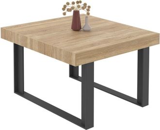 IDMarket Idmarket - Table à manger carrée phoenix 6 personnes bois et noir 120 cm