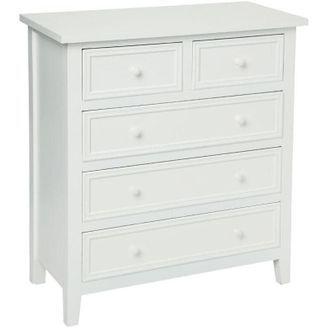 Atmosphera [JAMAIS UTILISE] Commode 5 tiroirs ATMOSPHERA Charme Blanc - 121474B