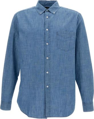 Portuguese Flannel Homme, Chemises, Bleu, Taille: L Chemise Unica en Chambray