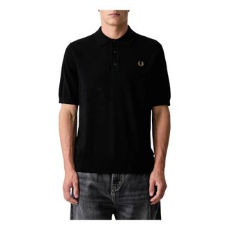 Fred Perry Langstapel-Baumwoll-Strickshirt - - Tops - Herren - Schwarzk - M