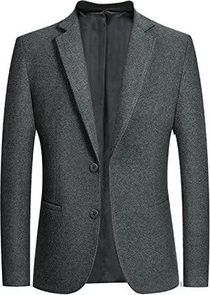 Generic Manteau Hiver Homme,Men&aposs Anoraks - Hommes hiver d&eacute;contract&eacute; boutonnage col laine et poche manteau coupe-vent l&eacute;ger pour style &eacute;l&eacute;gant et chaleur 