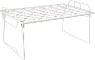 Whitmor Stacking Utility Shelf Drahtgitter-Stapelregal, Metall, Weiss/opulenter Garten