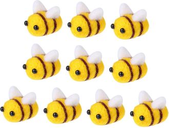 Cabilock 30 St&uuml;ck Teiliges Wollfilz Bienen Bastelset Kleine Handgemachte Filzbienen Bunte DIY Dekoration f&uuml;r Kleidung H&uuml;te Babyparty Themenfeiern und Kreative 