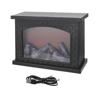 Generic Kaminlaterne | Flameless LED Fire Lamp | Batteriebetriebene USB -Lade -Dekorative Tischlampe F&uuml;r Innengarten Im Freien Garten Balkon Terrasse Wohnzimm