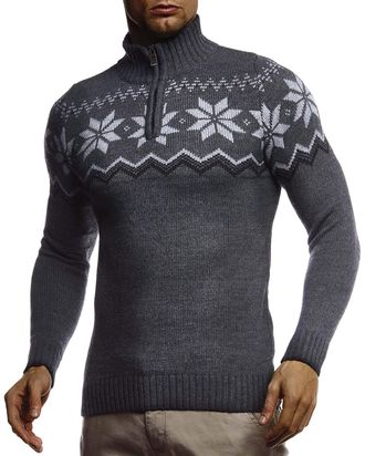 LEIF NELSON Herren Strickpullover Pullover Norwegerpullover Winterpullover Norweger Muster Grobstrickpullover M&auml;nner Pulli f&uuml;r Weihnachten Winter SIM Fit LN20758 