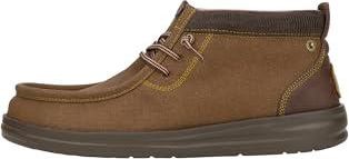 HeyDude Wally Mid Grip Workwear - Chaussures pour Hommes - Bottes avec Semelles Confortables, Dark Brown, 45