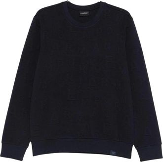 Emporio Armani Homme, Sweatshirts et sweats &agrave; capuche, Bleu, Taille: S Embossed Logo Crewneck SweaT-shirt