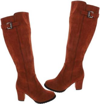 Hemobllo Bottes Hautes pour Femme &agrave; Talons Hauts Bottes Montantes dAutomne et dHiver Couleur Marron Clair Taille 39 Semelle Antid&eacute;rapante et &Eacute;l&eacute;gantes Adapt&eacute;es