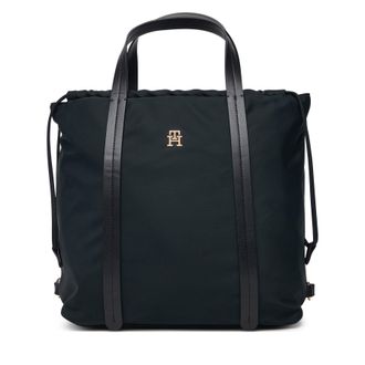 Tommy Hilfiger Rucksack Tommy Hilfiger Th Soft Nylon Tote/Backpack AW0AW19029 Schwarz