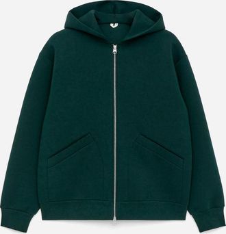 Arket Scuba-Kapuzenjacke Mit Rei&szlig;verschluss -Gr&uuml;n