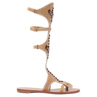 Alberta Ferretti Femme, Chaussures, Beige, Taille: 39 EU Sandales Plates de Gladiateur