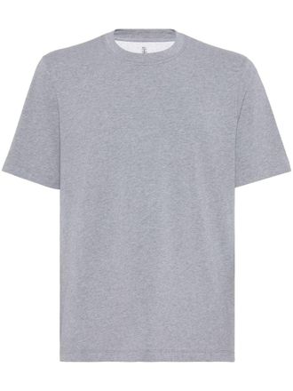 Brunello Cucinelli t-shirt en coton à design chiné - Gris