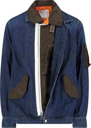 sacai Jeans- Und Nylonjacke
