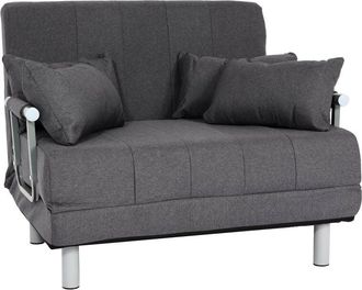 Hhg Schlafsessel HHG 631, Klappsessel Schlafsofa G&auml;stebett Relaxsessel, Liegefl&auml;che 186x97cm Stoff (270g/m&sup2;) dunkelgrau