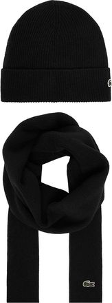 Lacoste Set Schal und M&uuml;tze Lacoste RB5385 Schwarz