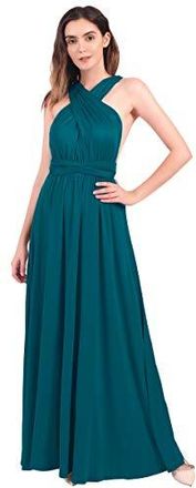 Ibtom IMEKIS Robe de soirée élégante pour femme - Robe de soirée convertible sans manches - Col en V - Épaules dénudées - Pour demoiselle dhonneur, mariage,