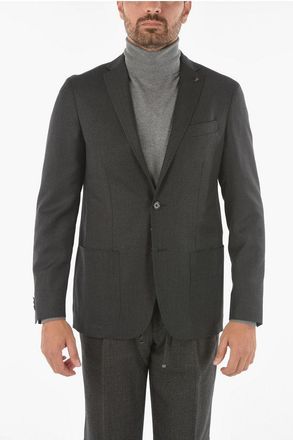 Corneliani CC COLLECTION Virgin Wool RIGHT Blazer with Iconic Beetle Br size 50