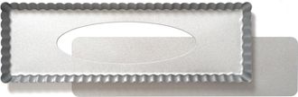 Decora 0070026 Form für Tarte mit beweglichem Boden, 35 x 11 x 2,5 cm, aus antihaftbeschichtetem Stahl, Rechteckig, Einfaches Herauslösen der Gebäcke, Profes