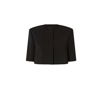 Pinko Pinko, Femme, Vestes, Noir, Taille: 40 FR Platano Spencer Veste en Toile