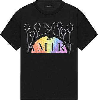 Amiri Homme, Tops, Noir, Taille: L Playboy Rainbow Tee