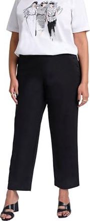 Ulla Popken Pantalon 7/8 Chino Ruby Taille Élastique Jambe Droite Mous, Black Beauty, 40W / 32L Femme