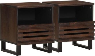 vidaXL Nachttische 2 Stk. 40x34x46 cm Massivholz Mango - Vidaxl