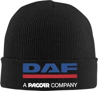 Generic Chapeau Homme, DAF Bleu, Barre Rouge, Texte Blanc de la Compagnie. Hommes, Femmes Unisex Bonnet tricot&eacute; Bonnet Pull Bonnet Cadeau Hiver Chaud Thermiqu