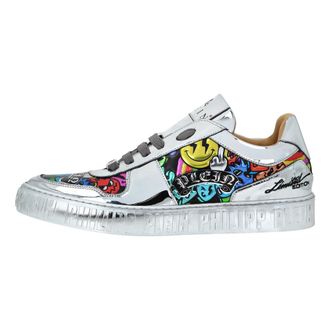 Philipp Plein unisex, Chaussures, Multicolore, Taille: 36 EU Mirror Leather Lo-Top Baskets Smile