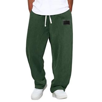 Generic Pantalon en velours c&ocirc;tel&eacute; stretch pour homme - Pantalon de jogging baggy - D&eacute;contract&eacute; - Taille &eacute;lastique - Pantalon de loisirs - Jambe droite - Coul