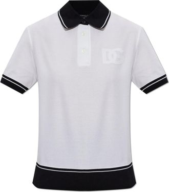 Dolce & Gabbana Femme, Tops, Blanc, Taille: 32 FR Polo Logo