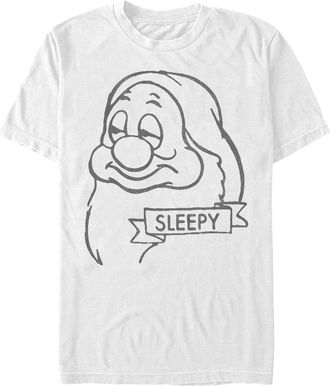 Disney Snow White and the Seven Dwarfs - Sleepy Mens Crew neck White S