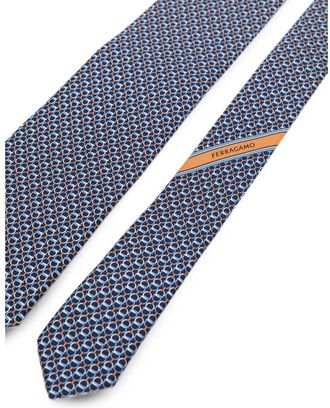 Ferragamo Silk Jacquard Necktie - Navy