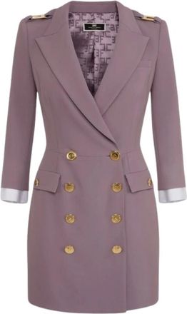 Elisabetta Franchi Femme, Robes, Violet, Taille: 44 FR Ruffled Lace Mini Dress