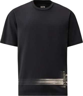 C.P. Company C.p. Company, Homme, Tops, Bleu, Taille: 2XL T-shirt &agrave; manches courtes 24/1 en jersey